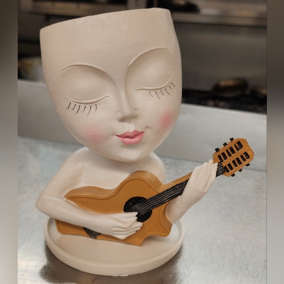 Accents | Polyresin Guitarist Planter Pots Decorative Flower Vase For ...